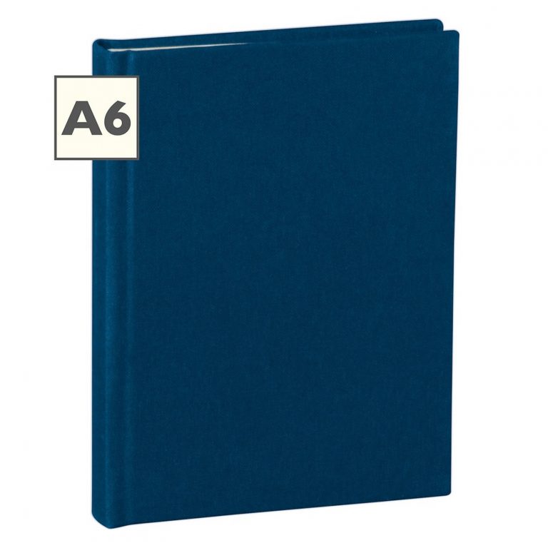 Notebook Classic A6 with linen binding, Plain, Marine | Semikolon