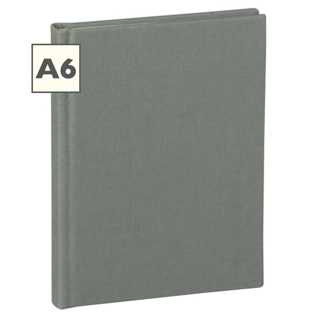 Notebook Classic A6 with linen binding, Ruled, Grey | Semikolon