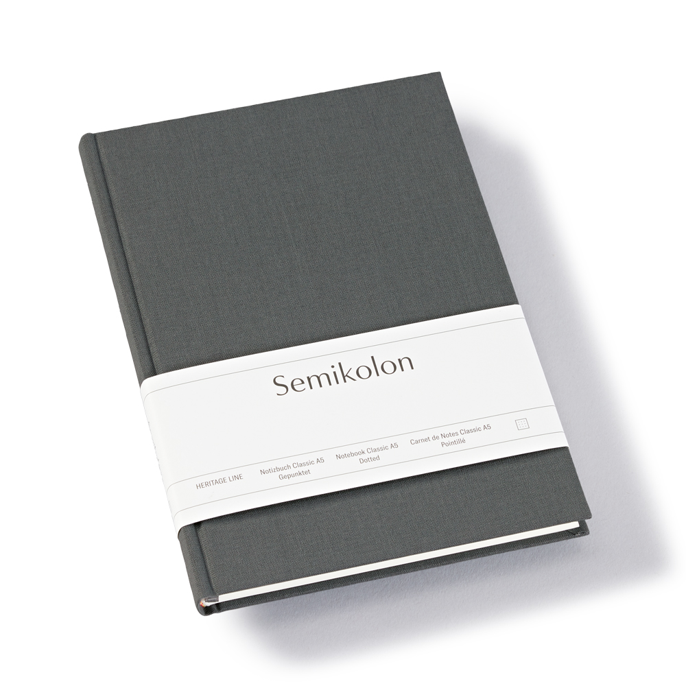 Notebook Classic (A5) dotted, lava stone | Semikolon